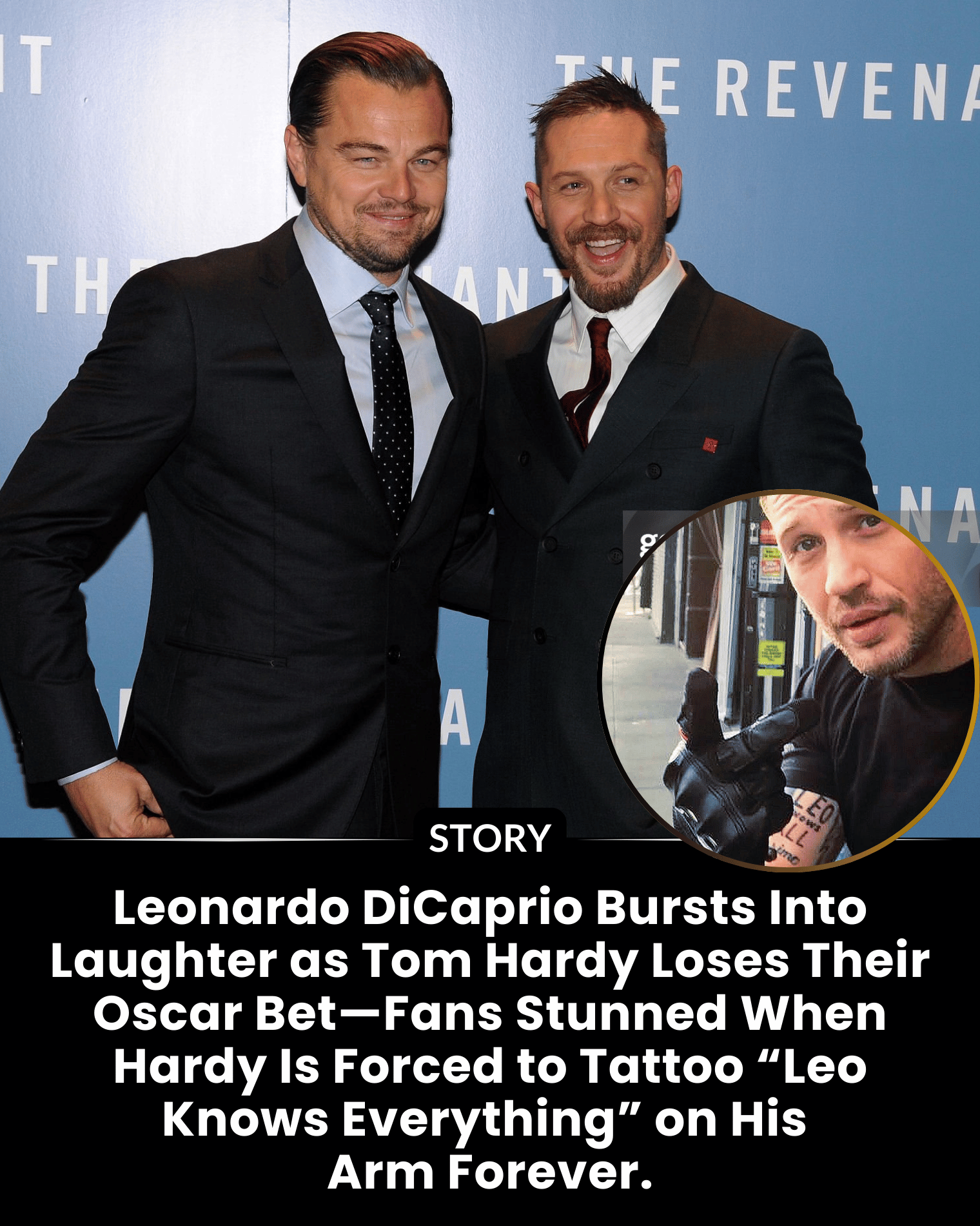 Leonardo DiCaprio Bursts Into Laughter as Tom Hardy Loses Their Oscar ...